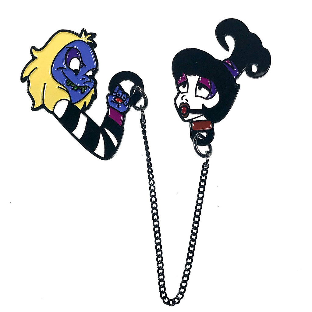 Geeky And Kinky Beetlejuice And Lydia Enamel Pin Belle Lacet Lingerie
