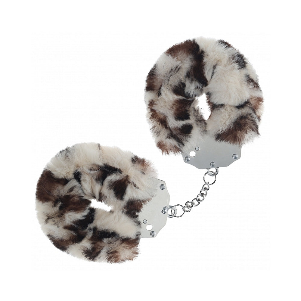 Ouch! Heavy-Duty Fluffy Handcuffs Snow Leopard | Belle Lacet Lingerie